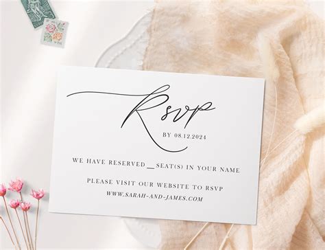 Rsvp Wedding Website Rsvp Card With Number Of Guests Reply Card Rsvp