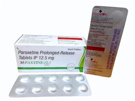Paroxetine Extended Release Tablet 125 Mg Packaging Size 1010