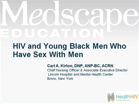 Hiv And Young Black Men Who Have Sex With Men Transcript