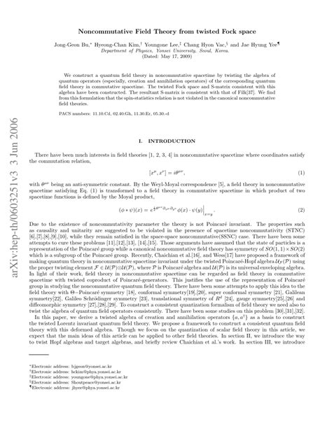 Pdf Noncommutative Field Theory From Twisted Fock Space