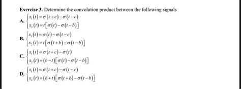 solved exercise 3 determine the convolution product between