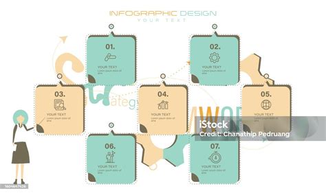 인포그래픽 7단계 아이콘이 있는 현대 마인드맵 다이어그램 벡터 인포그래픽 스톡 일러스트레이션 인포그래픽 차트 지도 7번 비즈니스 전략 개념에 대한 스톡 벡터 아트 및 기타