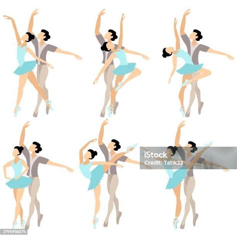 벡터 사람들 발레 커플 발레 커플의 세트입니다 발레 커플이 발레 춤을 춥니다 고립 된 벡터 일러스트 레이 션 20 29세에 대한 스톡 벡터 아트 및 기타 이미지 Istock