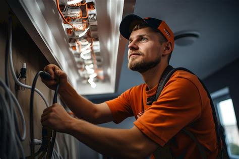 Premium Photo Technician Switches The Wires To The Cross Panel In The Server Room The