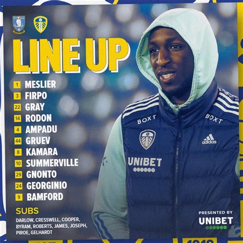 리즈 유나이티드 V 셰필드 웬즈데이 선발 라인업 해외축구 에펨코리아