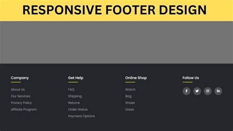 Responsive Footer Design Using HTML CSS YouTube