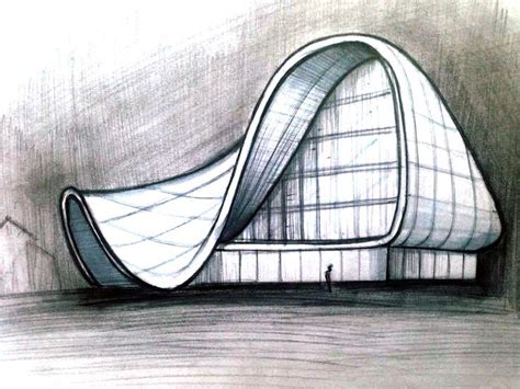 Ink Sketch Architecture Reflection Contrast Black White