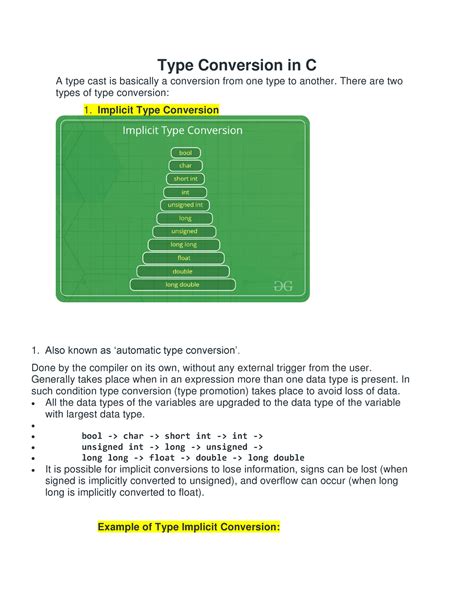 Type Conversion In C NIL Type Conversion In C A Type Cast Is Basically A Conversion From One