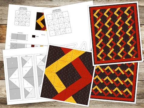 Digital PDF Quilt Block Patternwoven Chevron Quilt Block Etsy