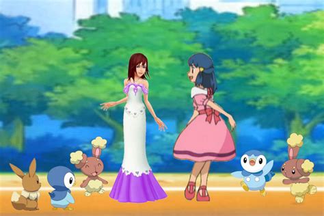 Pokemon Quest Kairi And Dawns Contest Dresses By Willdinomaster55 On