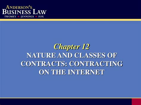 Ppt Chapter 12 Nature And Classes Of Contracts Contracting On The