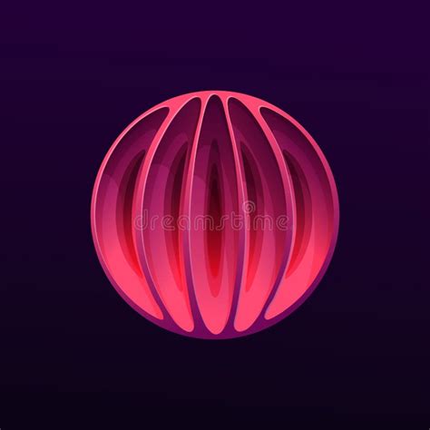 Mysterious Planet With Holes Vector Red Sphere Stock Vector