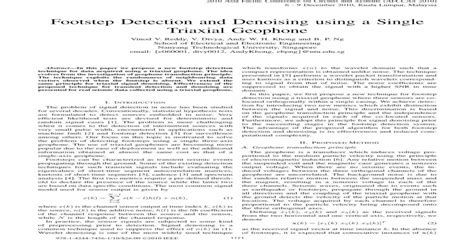 Pdf Footstep Detection And Denoising Using A Single Triaxial Geophone