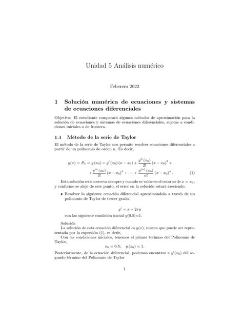 Diferencias Finitas Pdf Ecuaciones Análisis Numérico