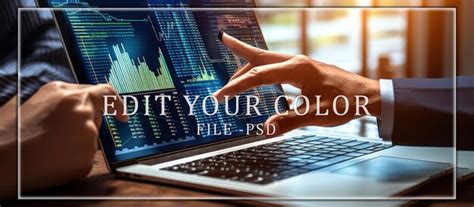 Analyzing Business Data On Laptop Premium Ai Generated Psd