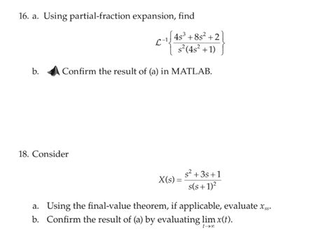 Solved 16 A Using Partial Fraction Expansion Find