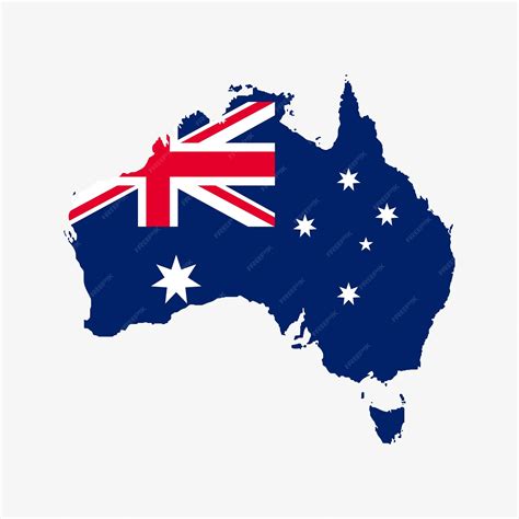 Premium Vector Map Of Australia With Flag