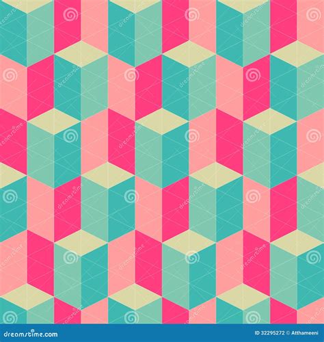 Abstract Retro Geometric Seamless Pattern Stock Illustration