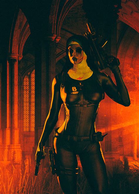 The Saints Nun Hitmanabsolution 3d Render Digital Art By Filum