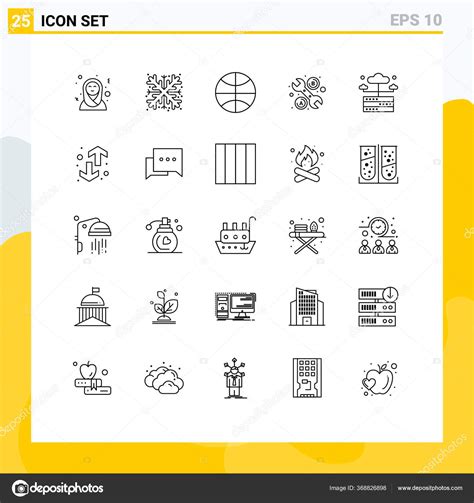 Group Lines Signs Symbols Server Hosting Christmas Database Tool Editable Stock Vector By