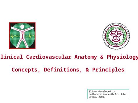 Ppt Clinical Cardiovascular Anatomy And Physiology Concepts Definitions And Principles Slides