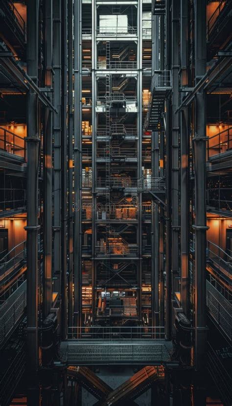 high tech multi level warehouse with automated lifts and conveyors for