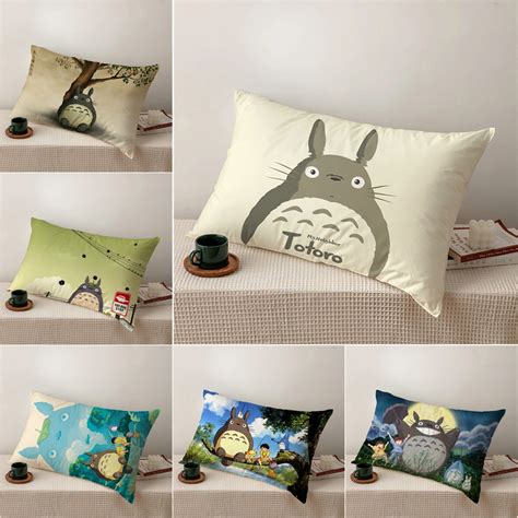 My Neighbor Totoro Rectangular Pillow Case Single Side Printed Polyeste Sofa Cushion Cover Home
