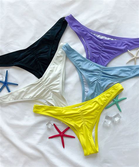 비바럽 [made By 비바럽]팝업 셔링 티팬티 단품[비키니 팬티 티팬티 셔링 블랙 아이보리 단품 섹시 수영복 바디프로필 태닝