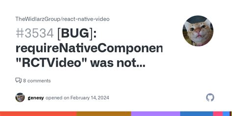 Bug Requirenativecomponent Rctvideo Was Not Found In The Uimanager · Issue 3534