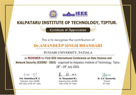 Dr Amandeep Singh Bhandari On Linkedin Ieee Ieeeconference Reviewer Datascience