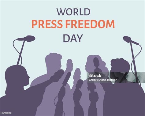 세계 언론 자유의 날 기자 회견 인터뷰 언론인과의 의사 소통 대중 매체 플랫 스타일의 벡터 그림 Media Day에 대한 스톡 벡터 아트 및 기타 이미지 Istock