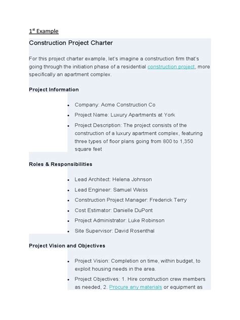 Sample Project Charter 1 Pdf Specification Technical Standard Computer Aided Design