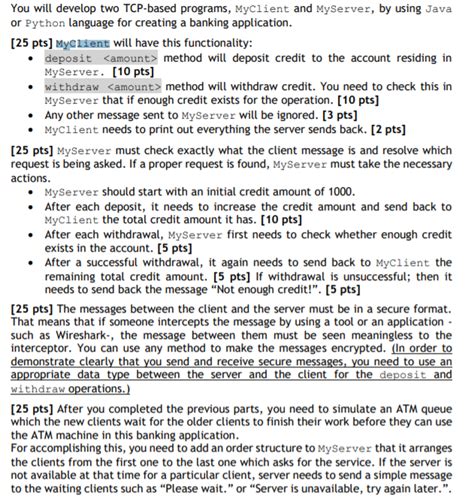 Solved You Will Develop Two Tcp Based Programs Myclient And