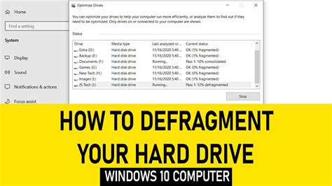How To Defragment Your Hard Drive Optimize Drives On Windows 10 Computer Youtube