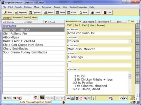 Free Recipe Organizer 2000 Recipes Database Template For Organizer