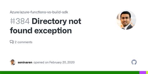 Directory Not Found Exception · Issue 384 · Azureazure Functions Vs Build Sdk · Github