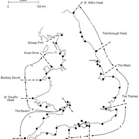 Boundaries Of Major Sediment Cells Around The Coastline Of England And Download Scientific