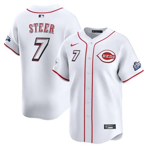 Reds Spencer Steer White 2025 Speedway Classic Home Jersey Stitched