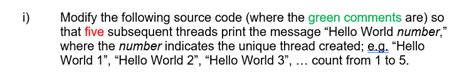Solved Modify The Following Source Code Where The Green Chegg