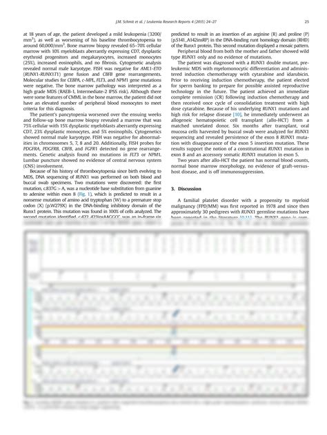 solution two novel runx1 mutations in a patient with congenital