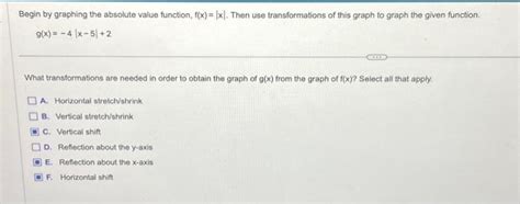 Begin By Graphing The Absolute Value Function Fx