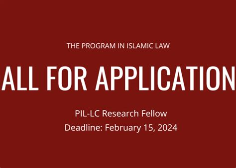 Pil Lc Research Fellowship Application 2024 2025 Program In Islamic Law
