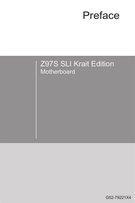 Msi Z97s Sli Krait Edition Manual User Manual 104 Pages Original Mode