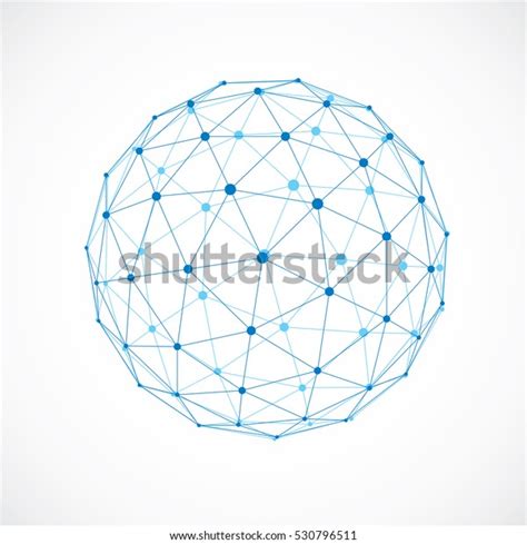 3d Vector Digital Wireframe Spherical Object Stock Vector Royalty Free 530796511