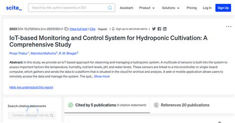 Iot Based Monitoring And Control System For Hydroponic Cultivation A
