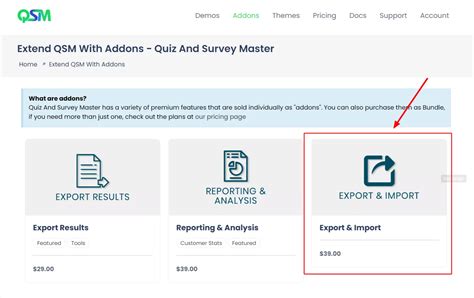 how to import and export quizzes with export and import addon