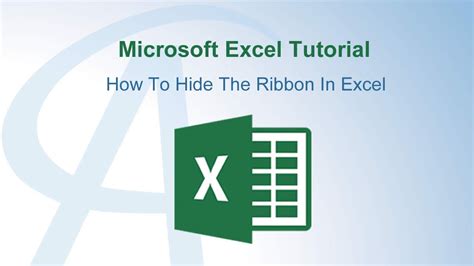 How To Hide The Ribbon In Excel YouTube