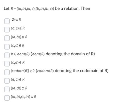 solved r { a b a c b b b c } be a relation then ∅⊆r