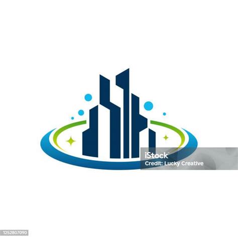 청소 서비스 로고 템플릿 개념 클린 빌딩 시티 로고 템플릿 로고 기호 아이콘 건물 외관에 대한 스톡 벡터 아트 및 기타 이미지 건물 외관 로고 가사 집안일 Istock