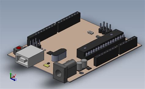 Arduino开发板1solidworks 2018模型图纸下载 懒石网